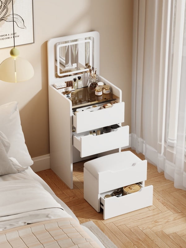 Stufurhome 3 in 1 Vanity Desk with Plip Top Mirror,Small Make Up Vanity ...