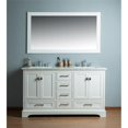 Stufurhome Newport 60" White Double Sink Bathroom Vanity with Mirror ...