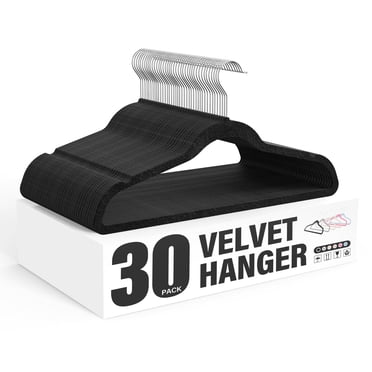 Velvet Hangers 100 Pack, Non-Slip Flocked Felt Hangers Heavy Duty ...