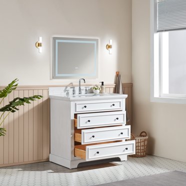 Butler Specialty Company Wood Marble Vanity, Large Double Drawer ...