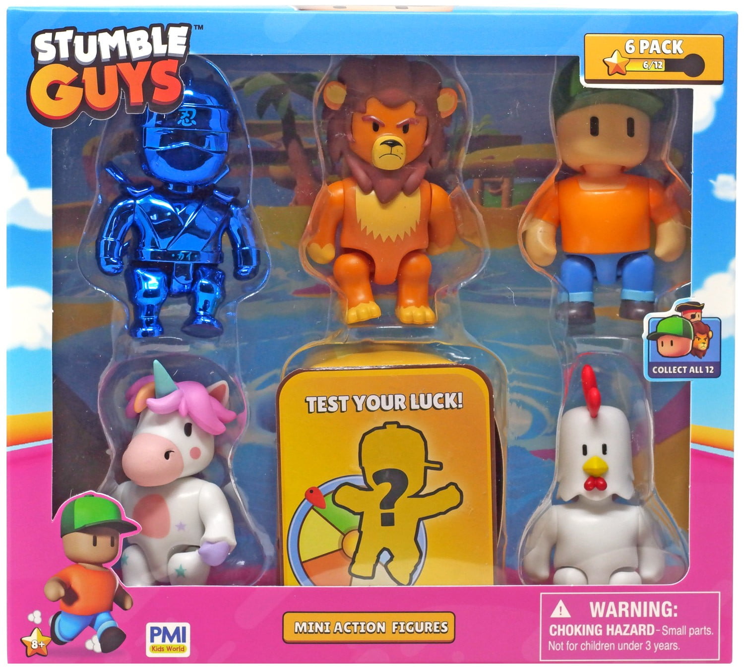 Stumble Guys Mini Action Figure 6-Pack: Dynamitron, Leonidas, Mr ...