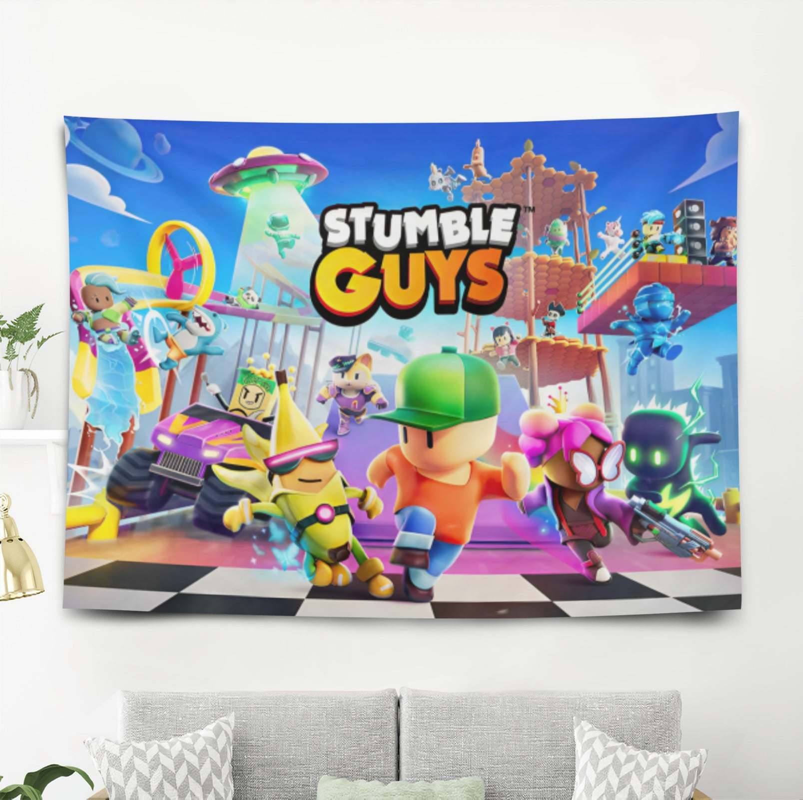 Stumble Guys Tapestry Gift Wall Hanging Backdrop for Room Bedroom Girls ...