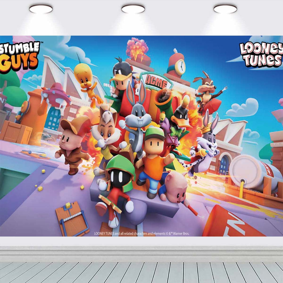 Stumble Guys Taspestry Wall Decor school Background Backdrop Party ...