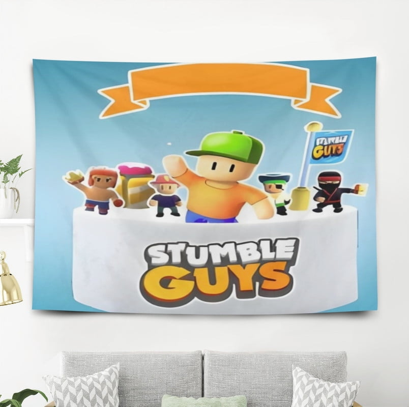 Stumble Guys pattern wall hanging 50*60 inches high-quality peach skin ...