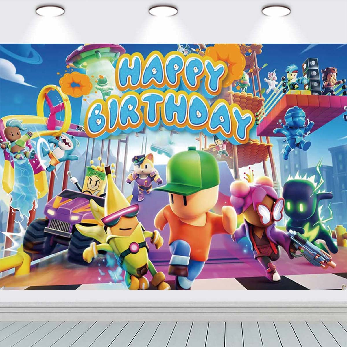 Stumble Guys school Taspestry Wall Decor Birthday Banner Backdrop ...