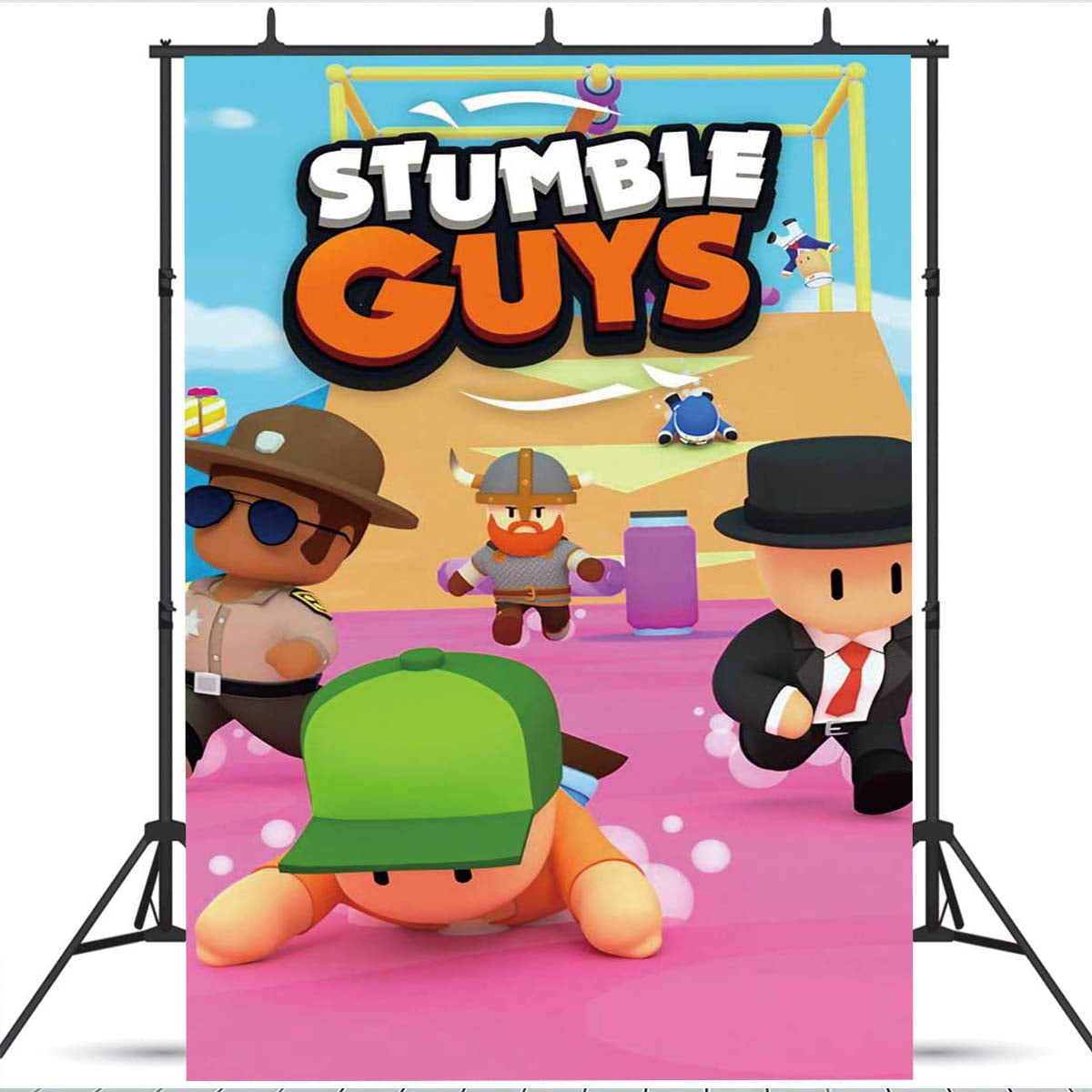 Stumble Guys school Wall Decor Birthday Banner Backdrop Background ...