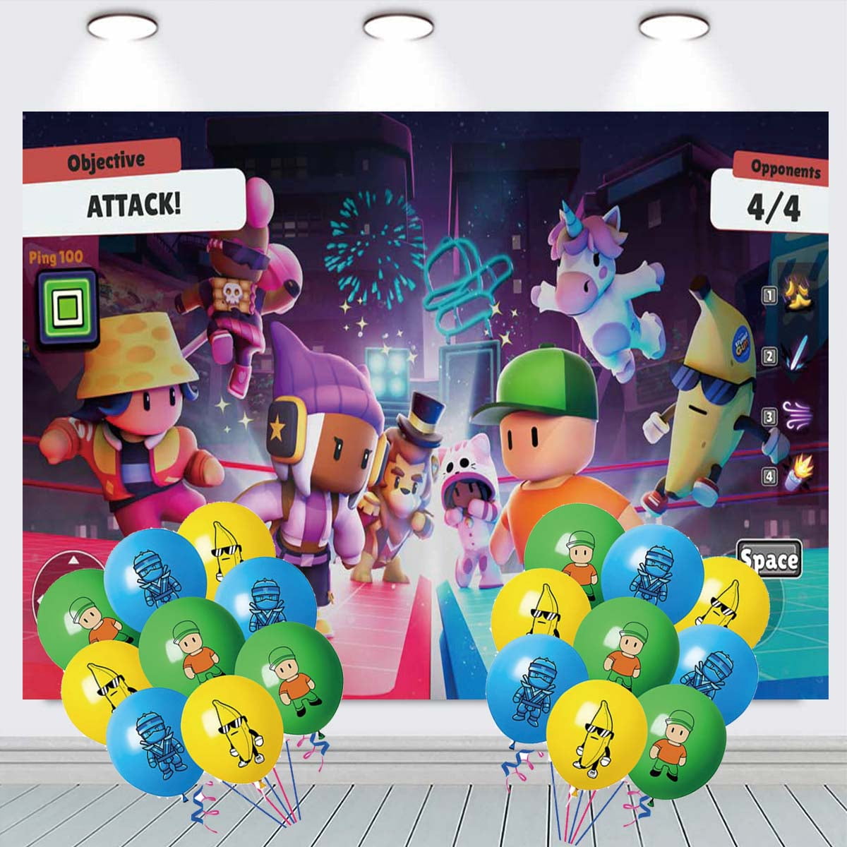 Stumble Guys Banner Backdrop Background Birthday Balloons Party ...