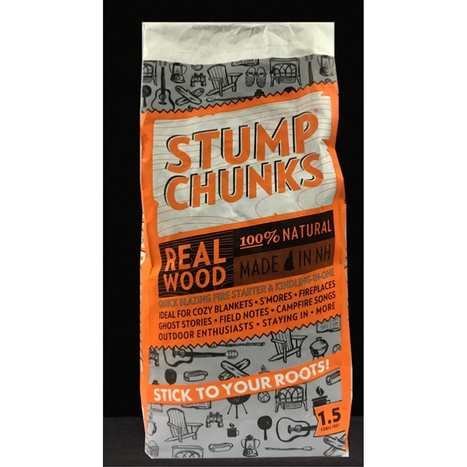 Stump Chunks 100% Natural Wood Fire Starter (Large), 1.5 cu. ft. Bag ...