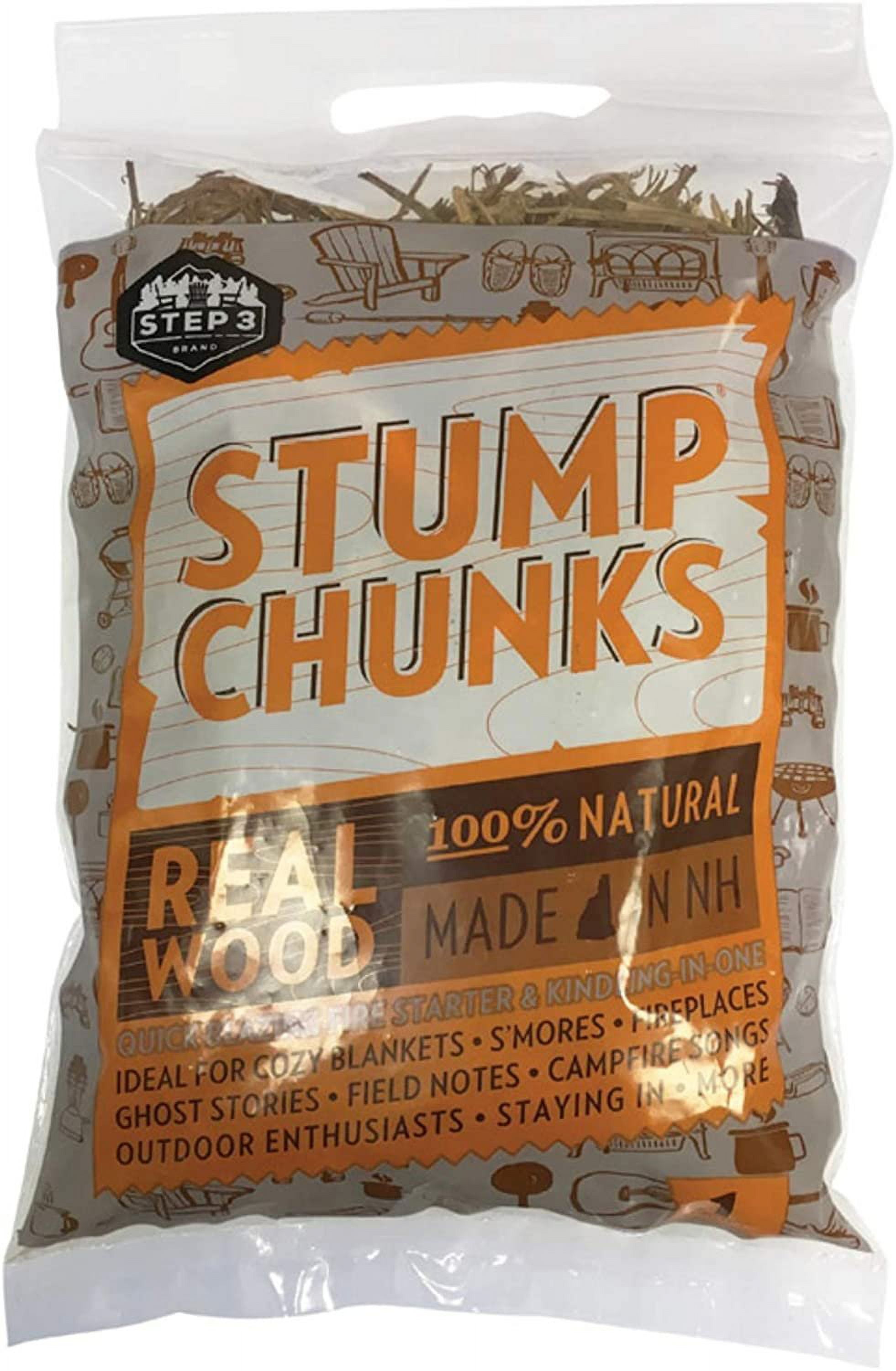 Stump Chunks Kindling & Firestarter .1 Cu Ft Waterproof Bag - Walmart.com