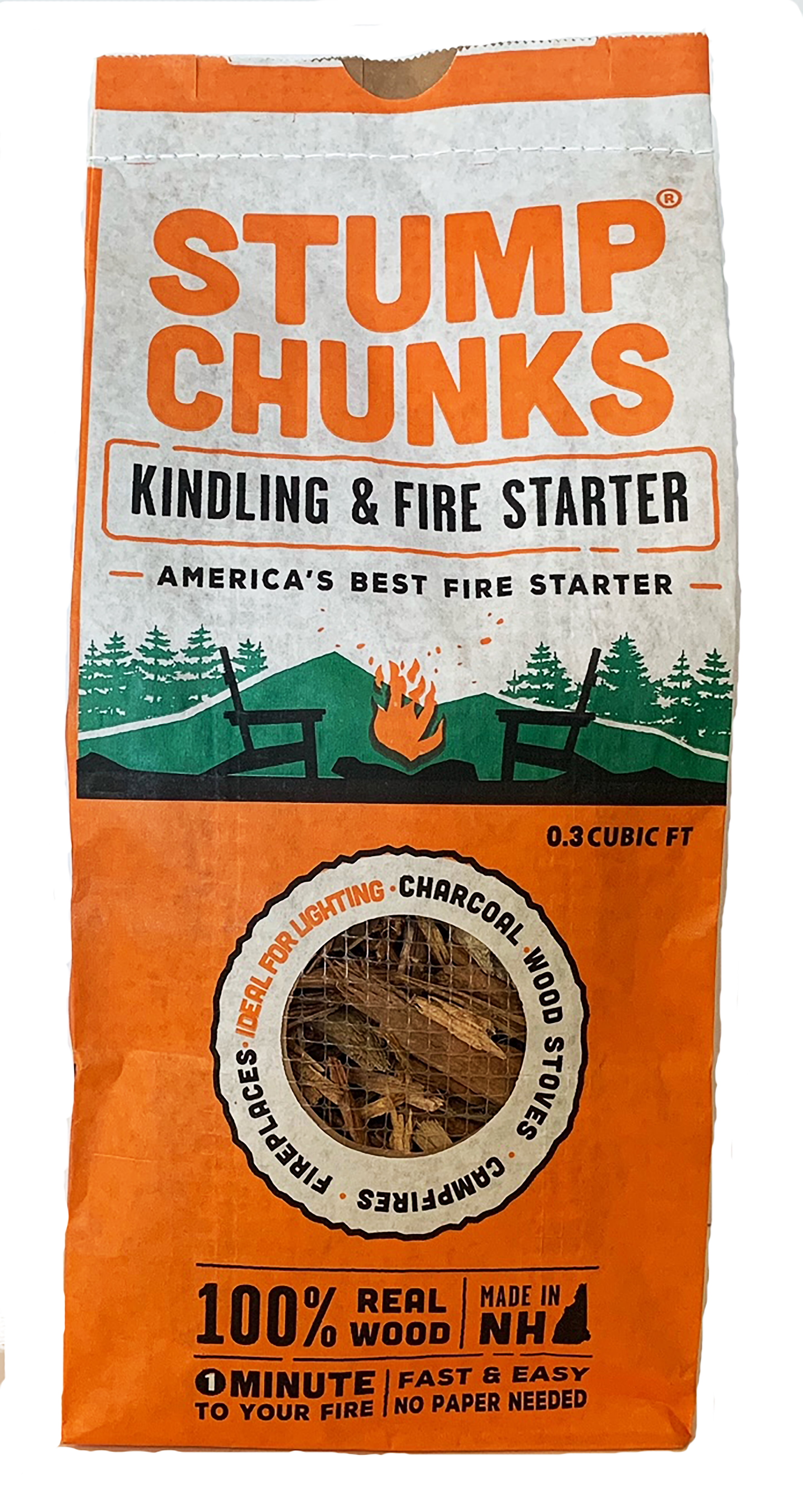 Stump Chunks SC3 3 Cu. ft. 100 Percentage Natural Wood Fire Starter Bag ...