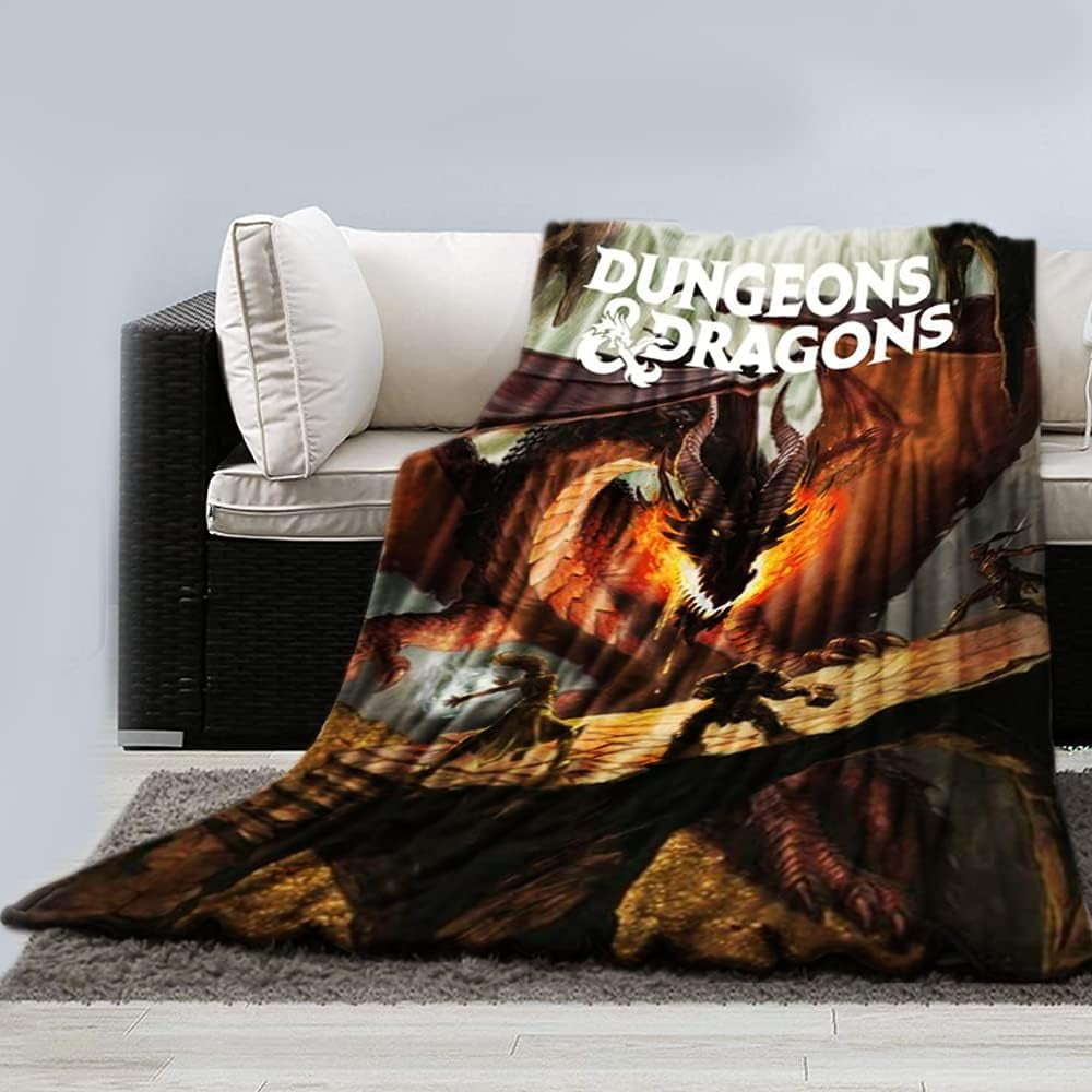 Stunned Mind Dungeons and Dragons Blanket, DND Fleece Dragon Blanket ...