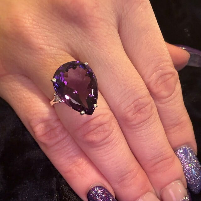 Stunning 12x15MM Very Large Natural Pear Shape Amethyst Dark Gem ...