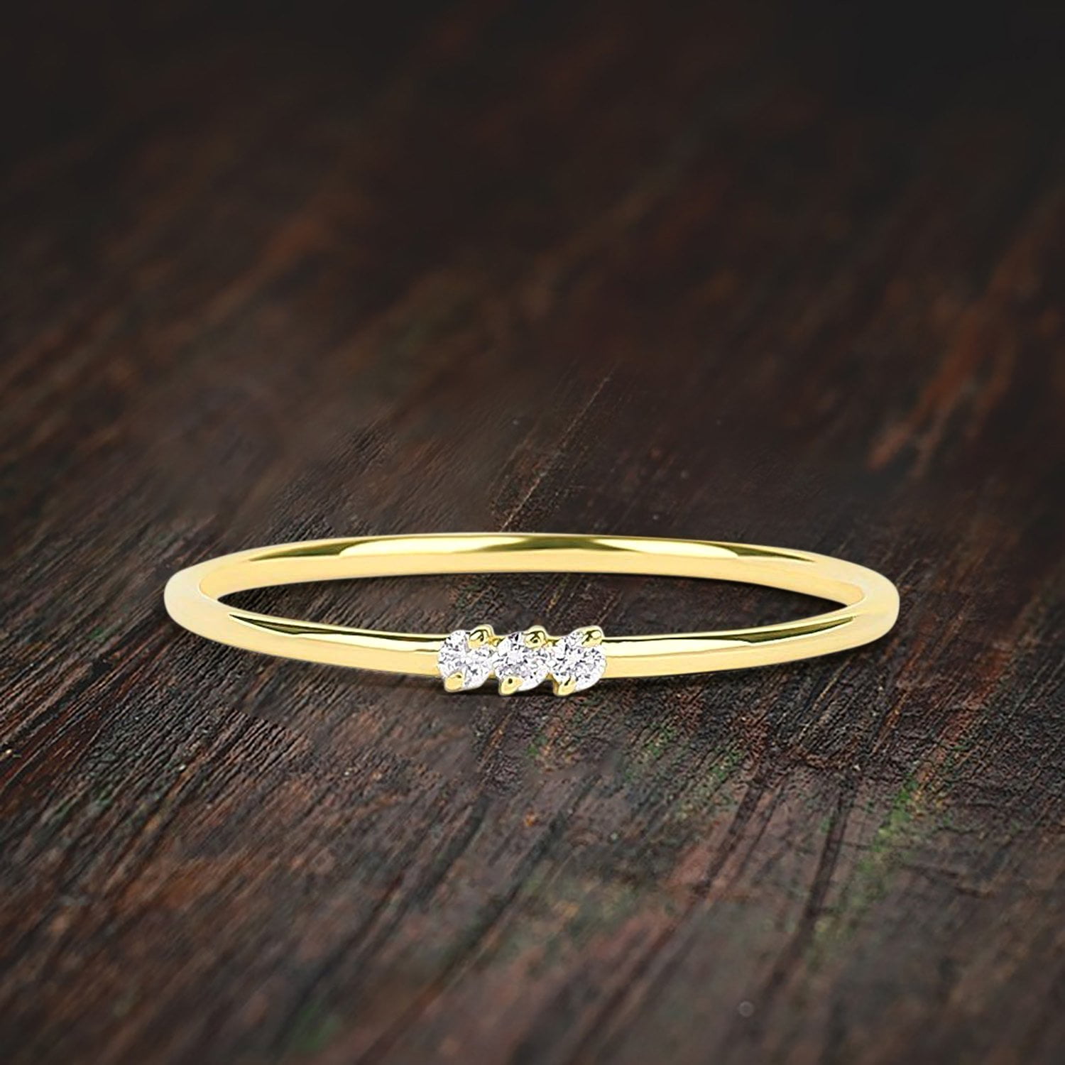 Stunning 3 Stone Moissanite Diamond Engagement Ring Stackable Ring ...