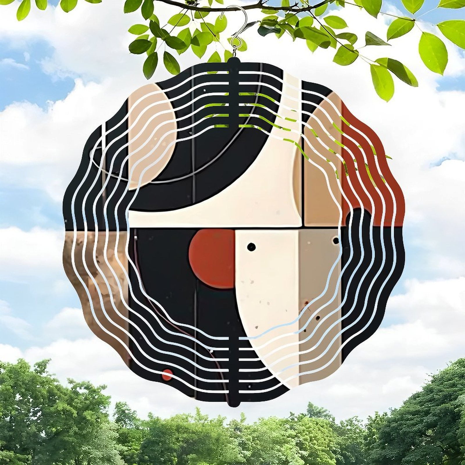 Stunning 3D Metal Hanging Wind Spinner for Yard & Garden - Abstract ...