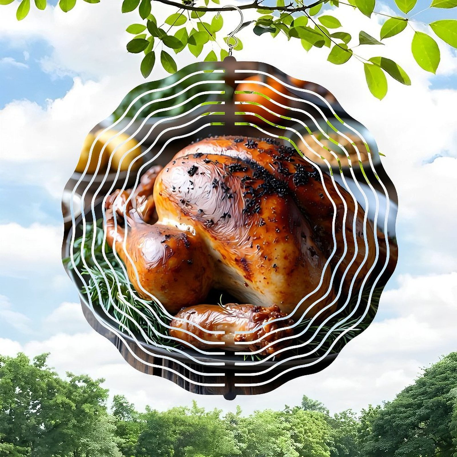 Stunning 3D Metal Hanging Wind Spinners - Concentric Circle Design for Yard & Garden Decor ...