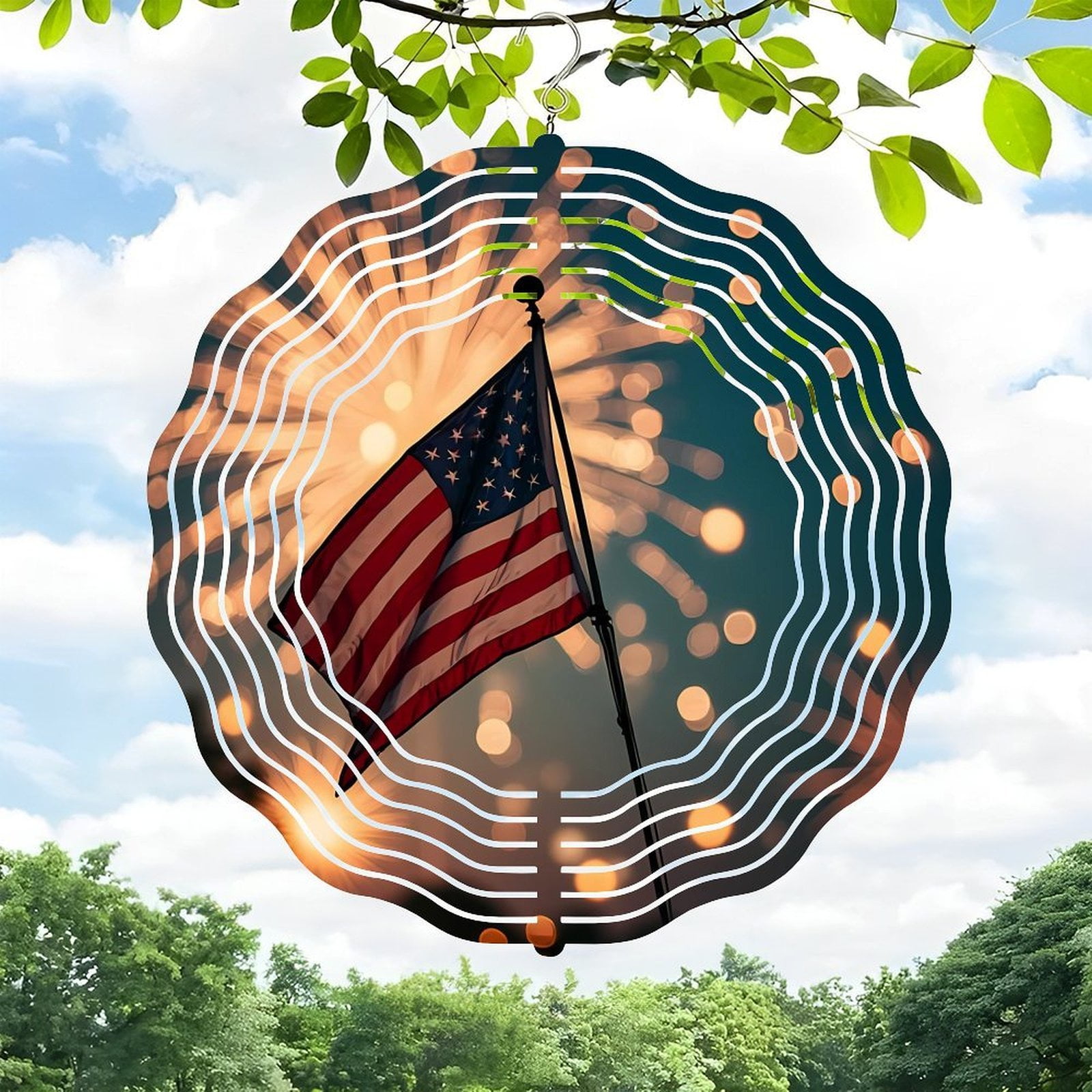 Stunning 3D Metal Hanging Wind Spinners for Yard & Garden - Concentric ...