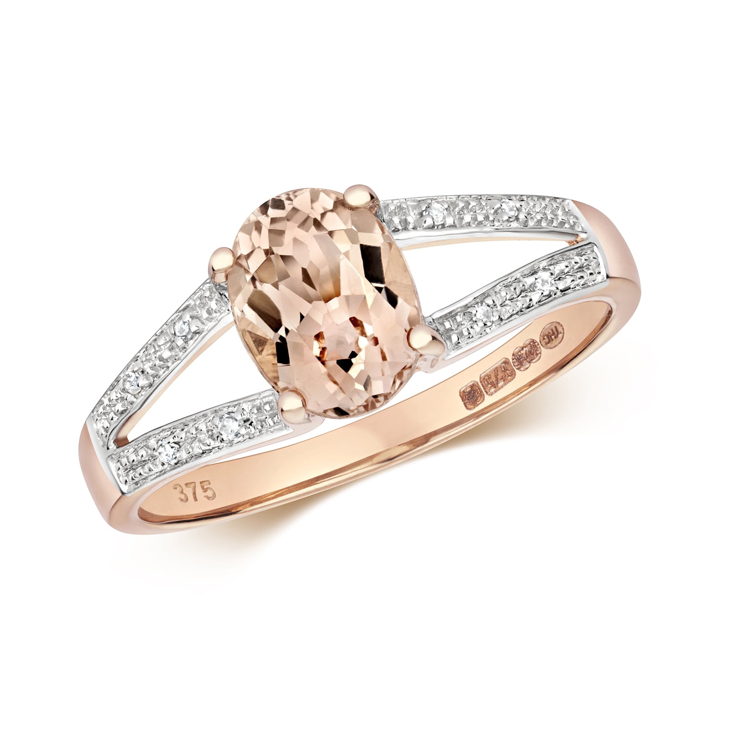 Stunning 9k Rose Gold Women Diamond Ring Brilliant Cut H - PK with ...