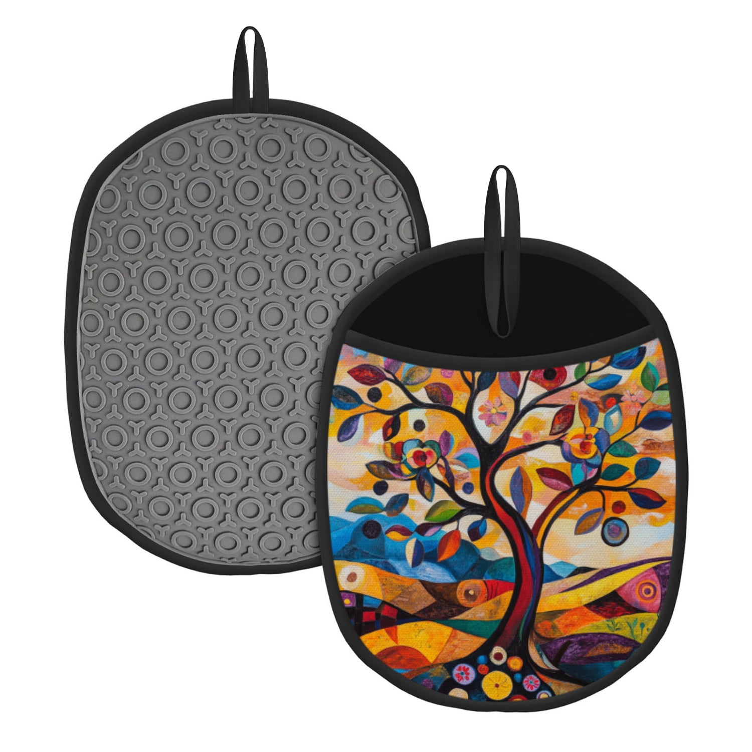 Stunning Abstract - Styled Arbor Kitchen Pot Mat, 7.5x9.4 in Kitchen Mat for Oven, Heat ...