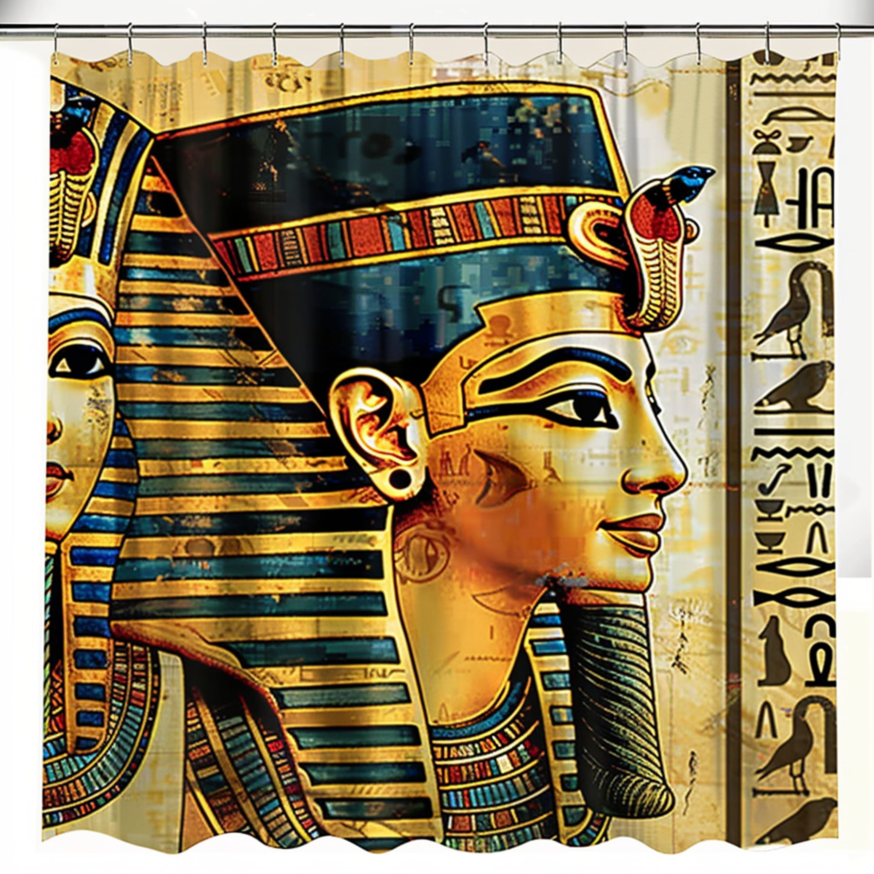 Stunning Ancient Egyptian Pharaoh Shower Curtain Vibrant Colors ...