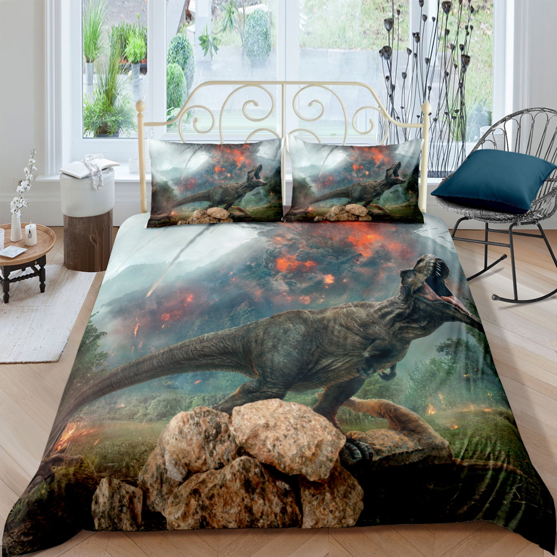 Stunning Bedding Set Realistic Design with Volcanic Eruption Scene ...