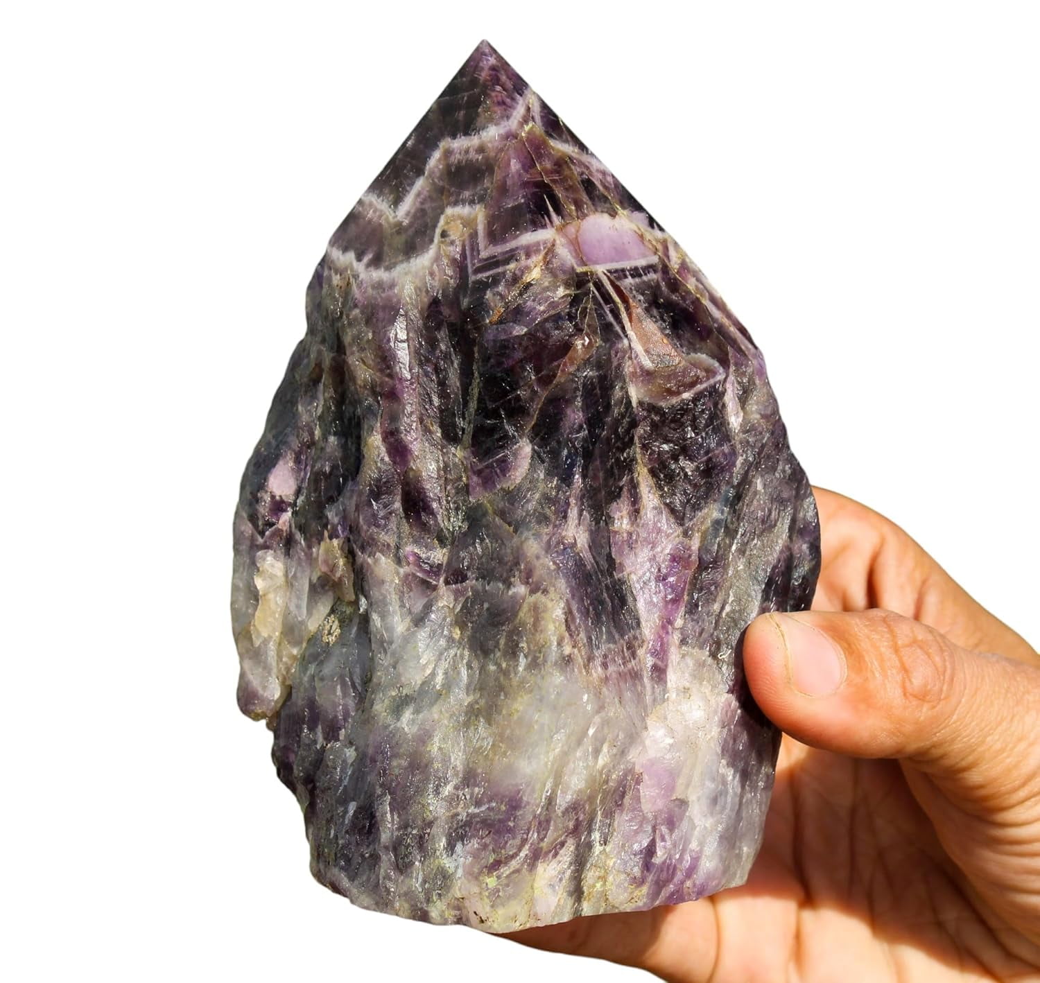 Stunning Blue Amethyst Point Statue Crystal Pointed Cluster for Healing ...