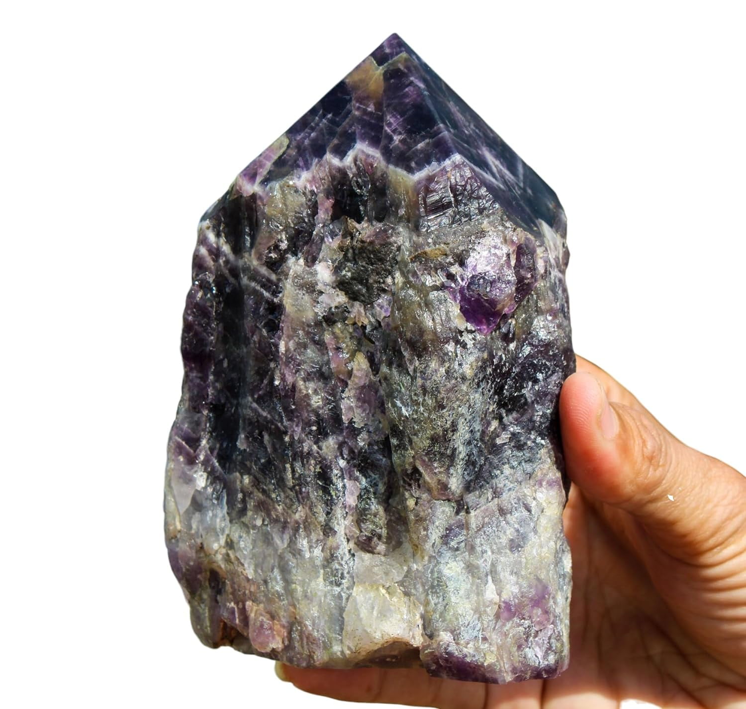 Stunning Blue Amethyst Point Statue Crystal Pointed Cluster for Healing ...