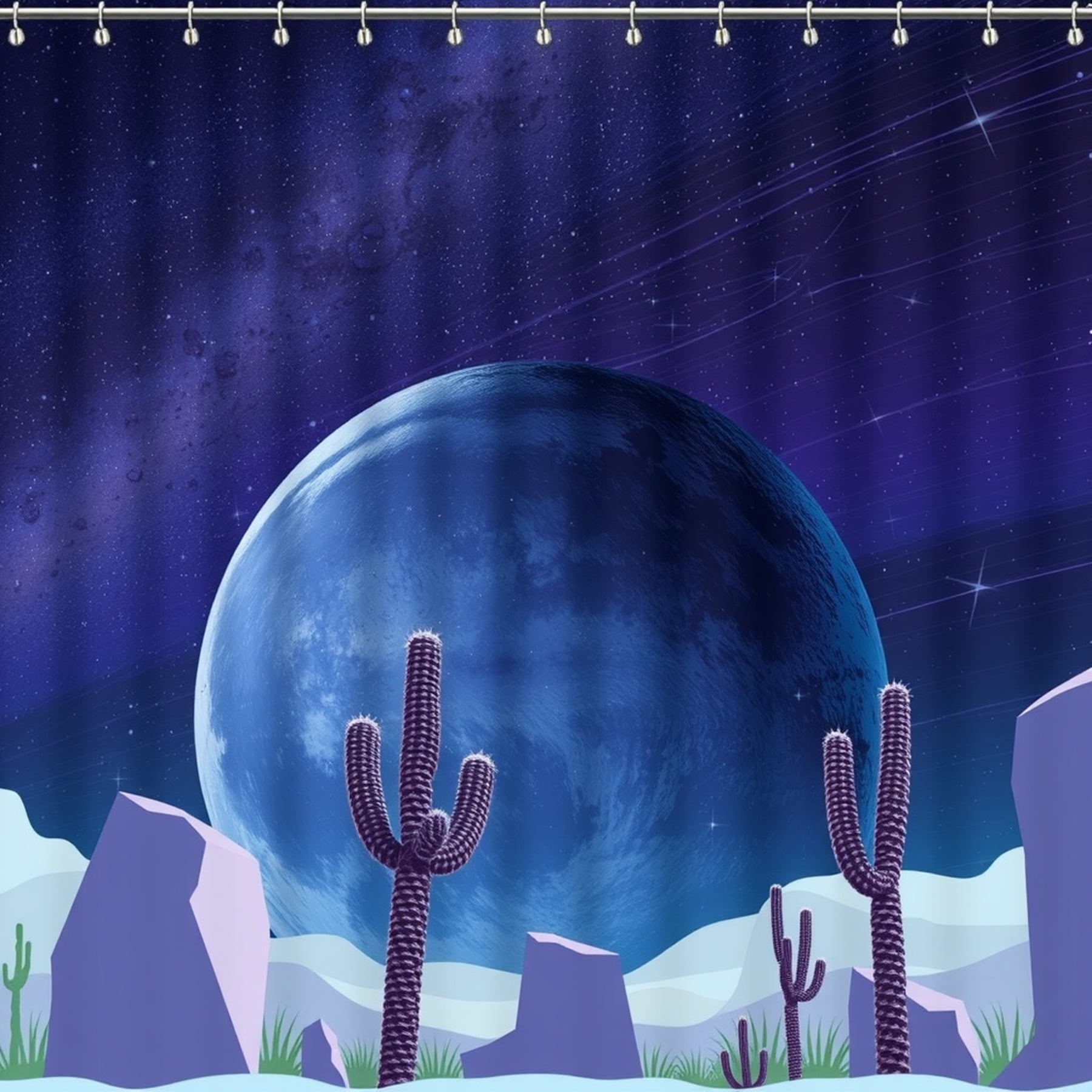 Stunning Blue Planet Shower Curtain - Desert Design for Your Bathroom ...