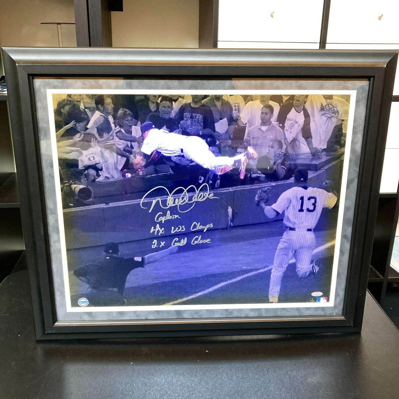Stunning Derek Jeter "Captain" Signed Inscribed "The Dive" 16x20 Photo ...