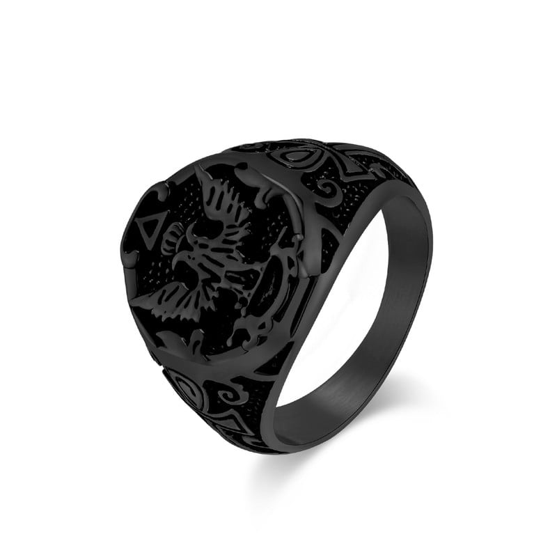 Stunning Eagle - Emblem Rings with Intricate Patterns - Gold, Black ...