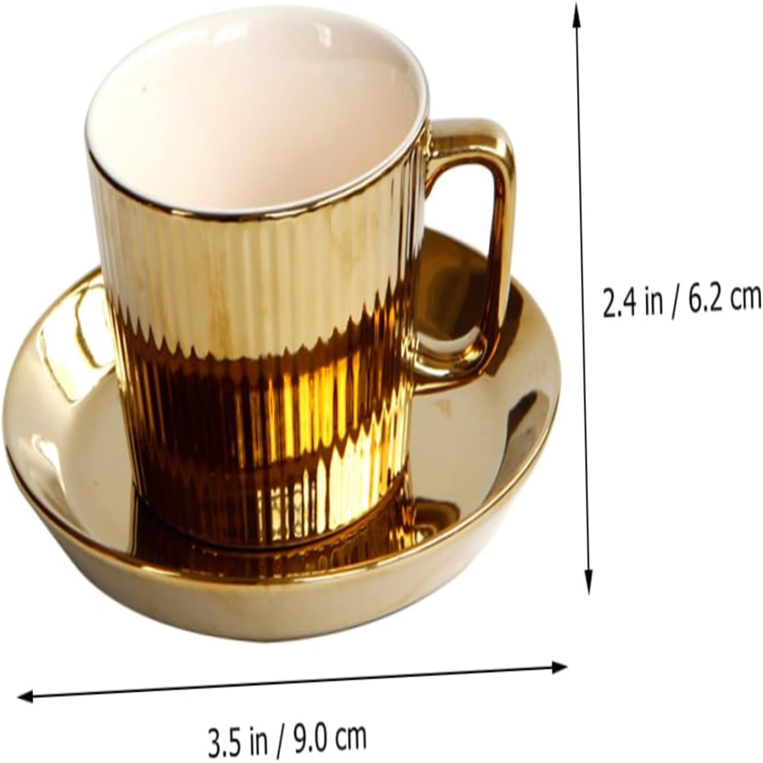 Stunning and Elegant White Ceramic Tea Cup Set with Saucer - Ideal ...