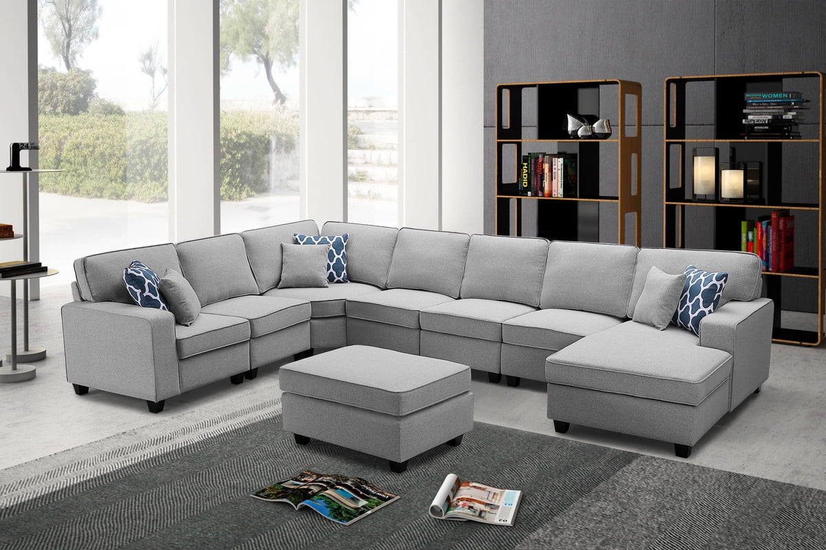 Stunning Faith Collection 8-Piece Modular L-Shape Sectional with ...
