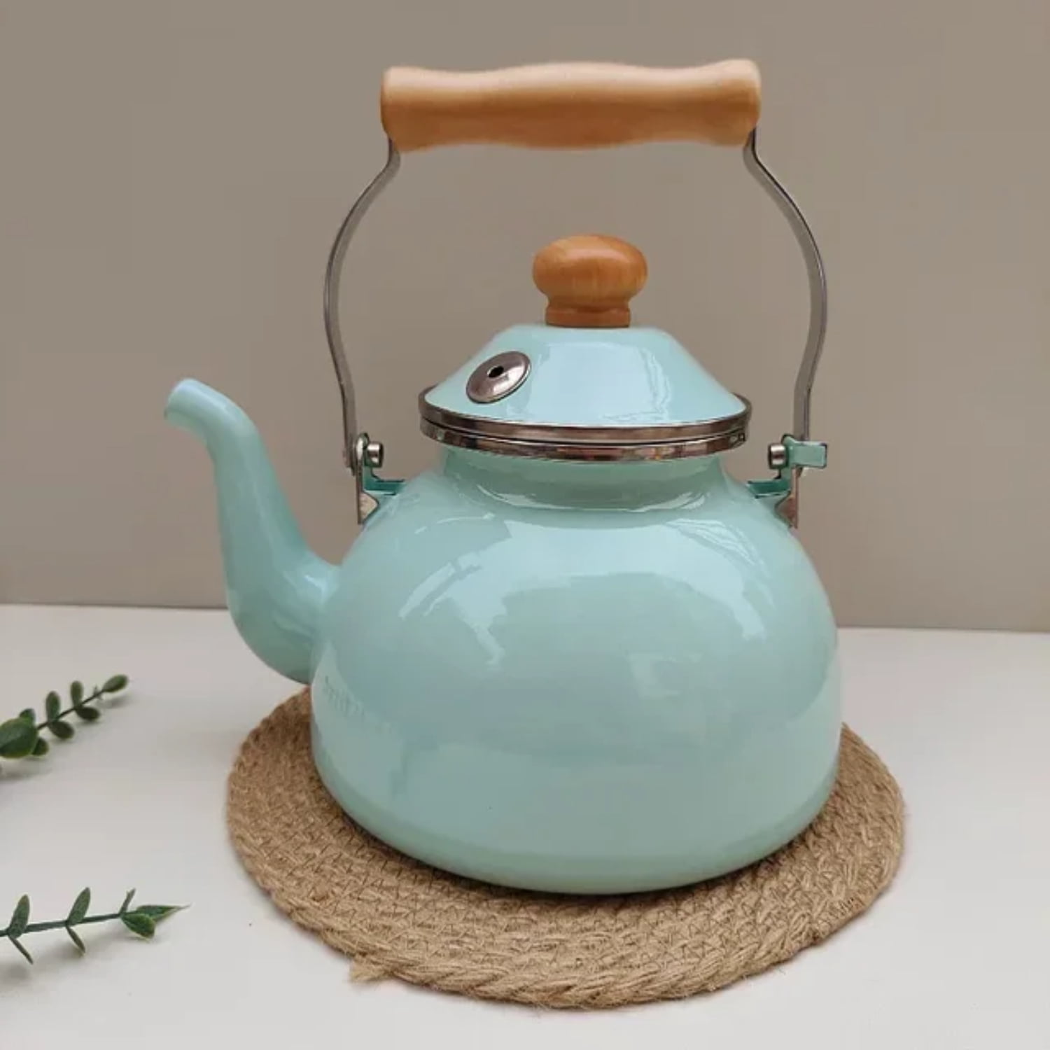 Stunning and Functional Enamel Tea Kettle - Beautiful Vintage Style ...