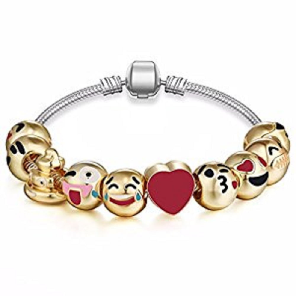 Stunning Gold Emoji Charm Bracelet - Expressive Icons for All Moods ...