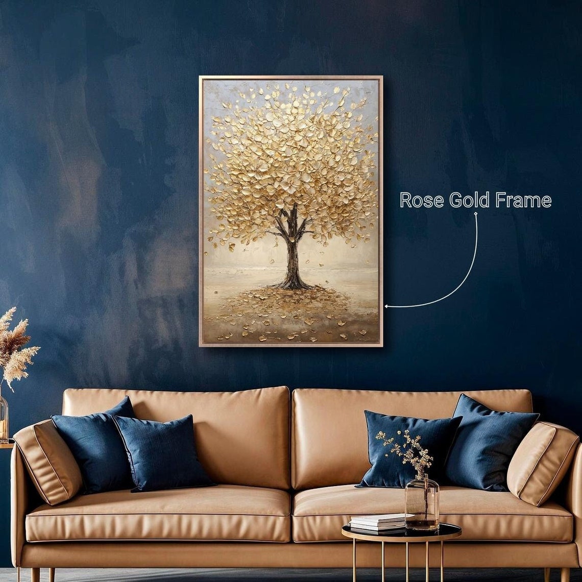 Stunning Golden Tree Art Poster Fall Leaves Wall Art Tree Of Life ...