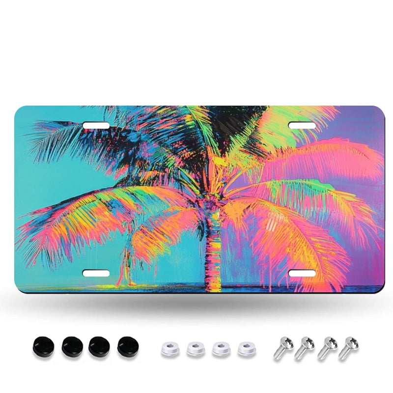 Stunning Hawaii Palm Tropical Beach Exquisite License Plate Frame ...