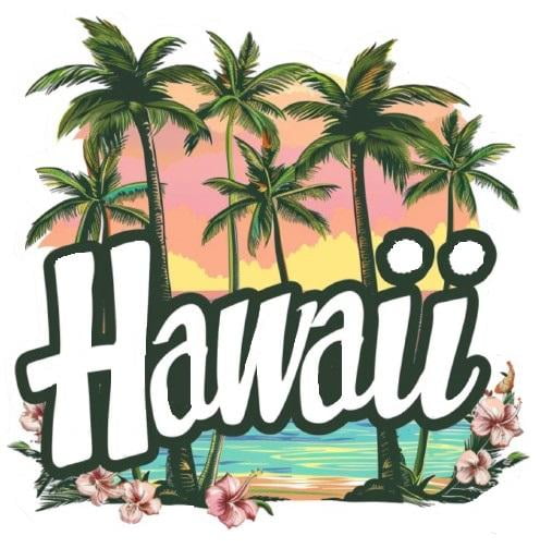 Stunning Hawaiian Palm Tree Car Decal – Tropical Beach Sunset Vinyl ...