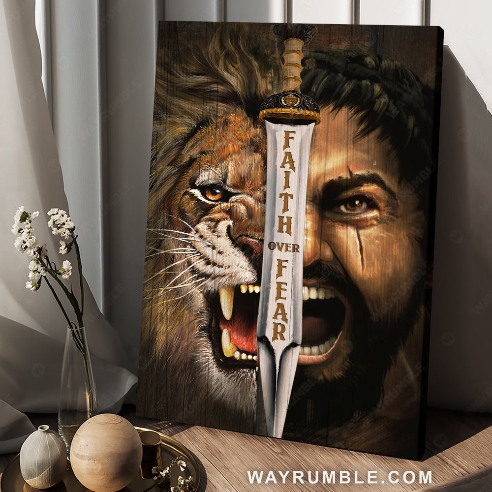 Stunning Jesus painting, Angry lion, Faith over fear - Jesus Portrait ...