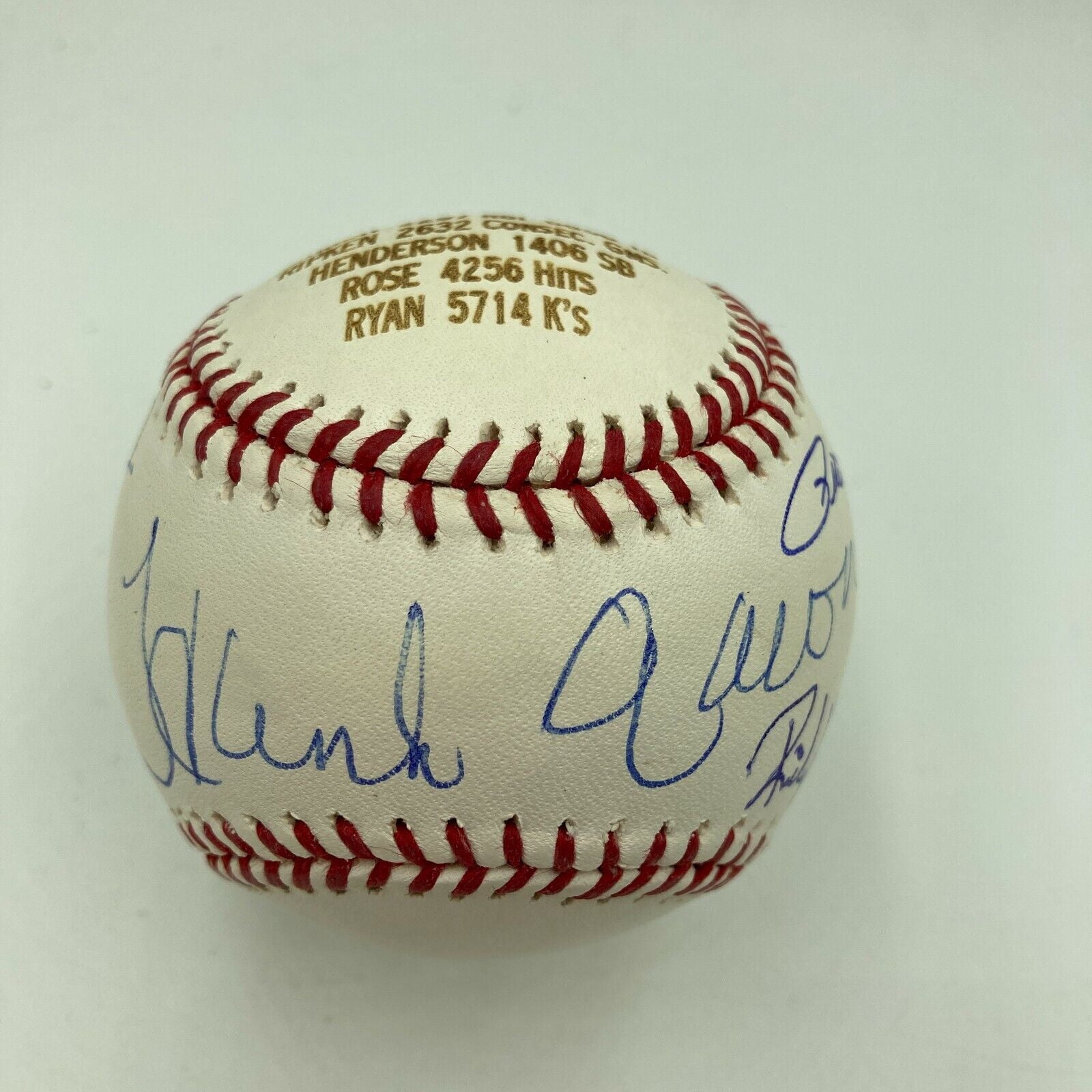 Stunning Kings Of Baseball Hank Aaron Nolan Ryan Ripken Signed Baseball ...