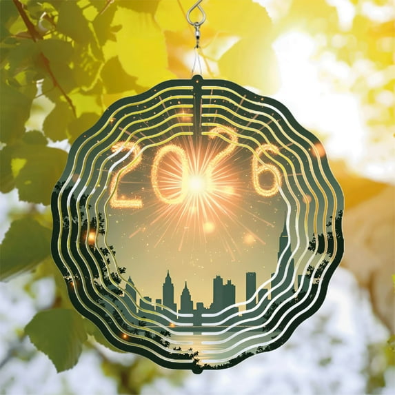 Stunning Metal Hanging Wind Spinner - Concentric Rings with Fireworks ...