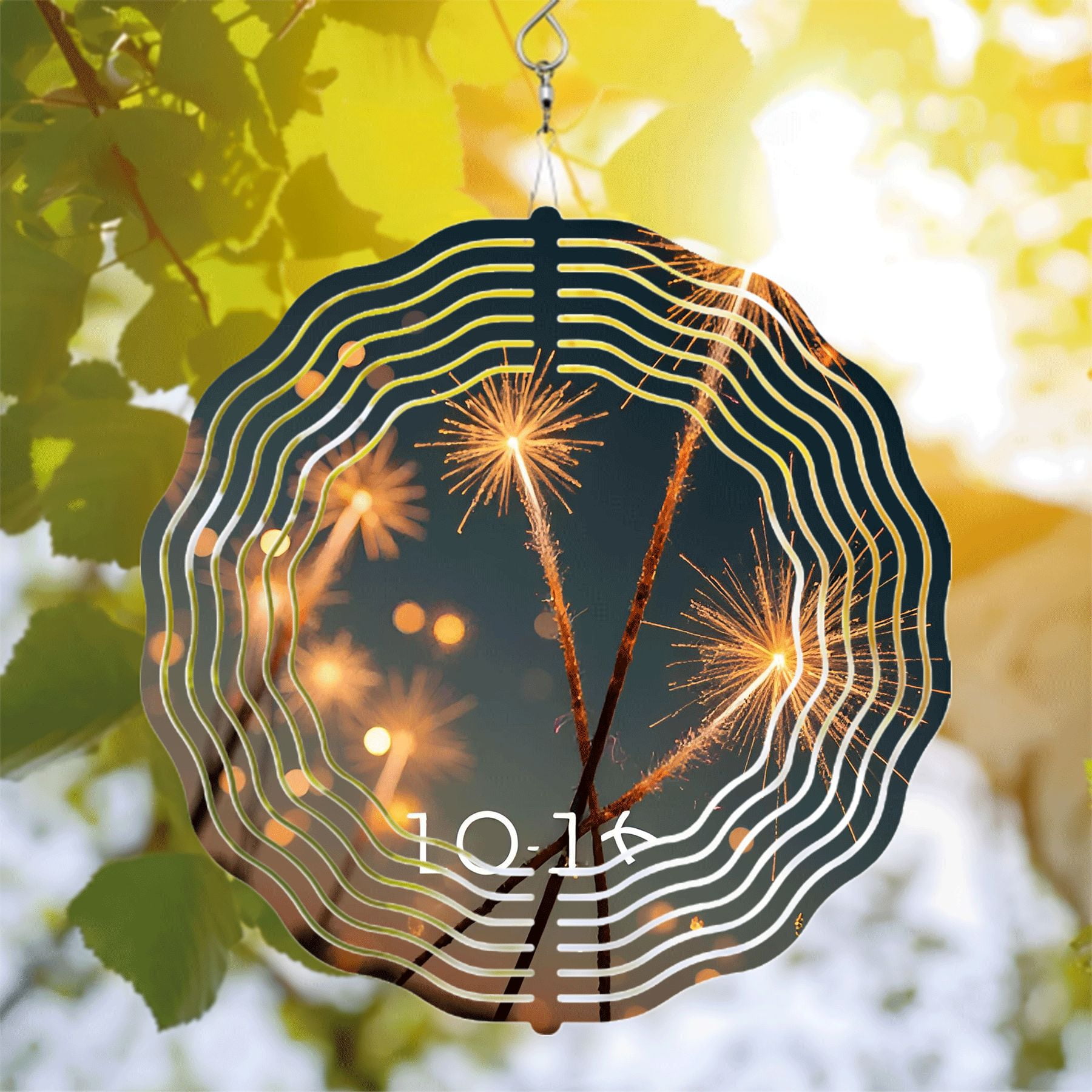Stunning Metal Hanging Wind Spinner with Concentric Circular Design ...