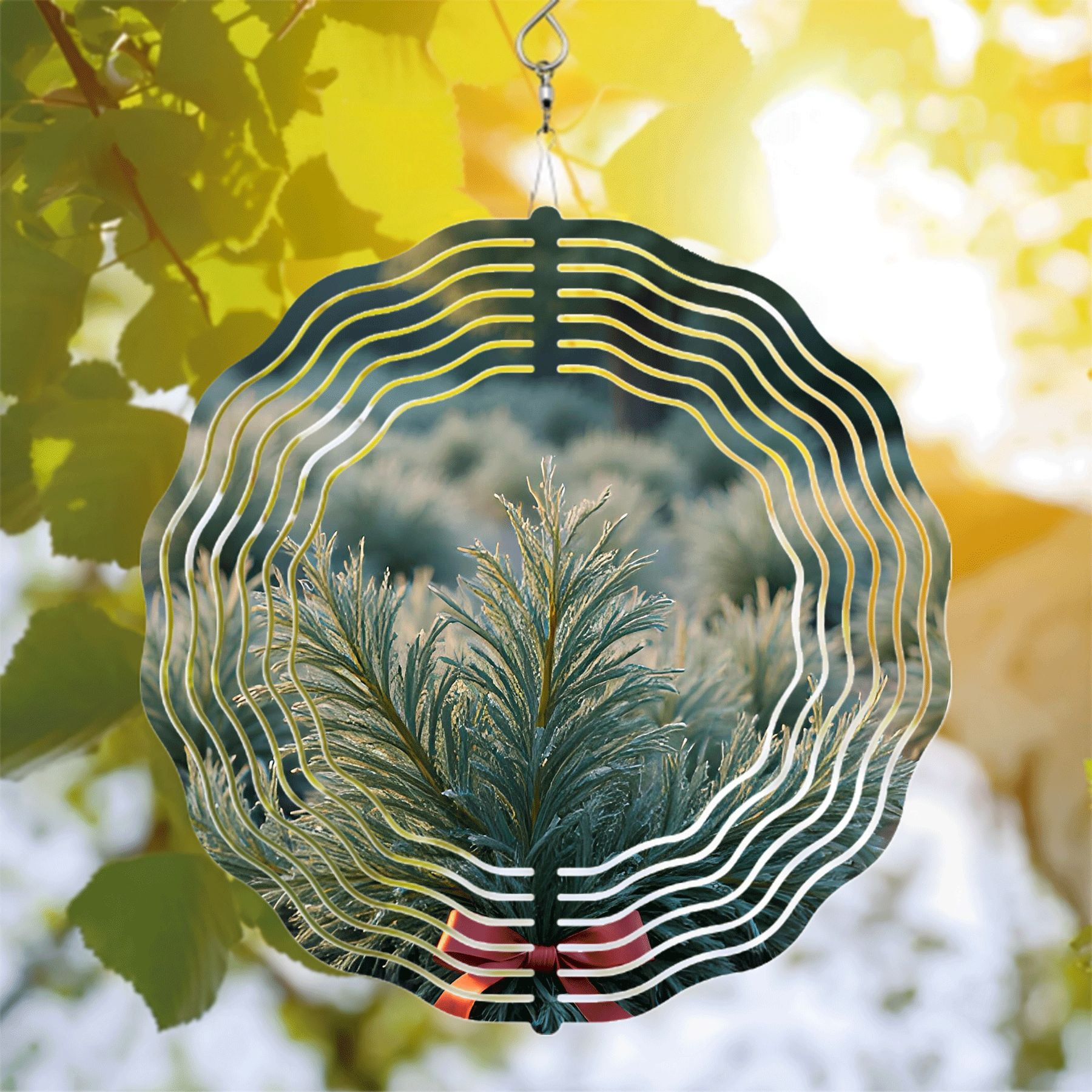 Stunning Metal Hanging Wind Spinner with Concentric Circular Design ...