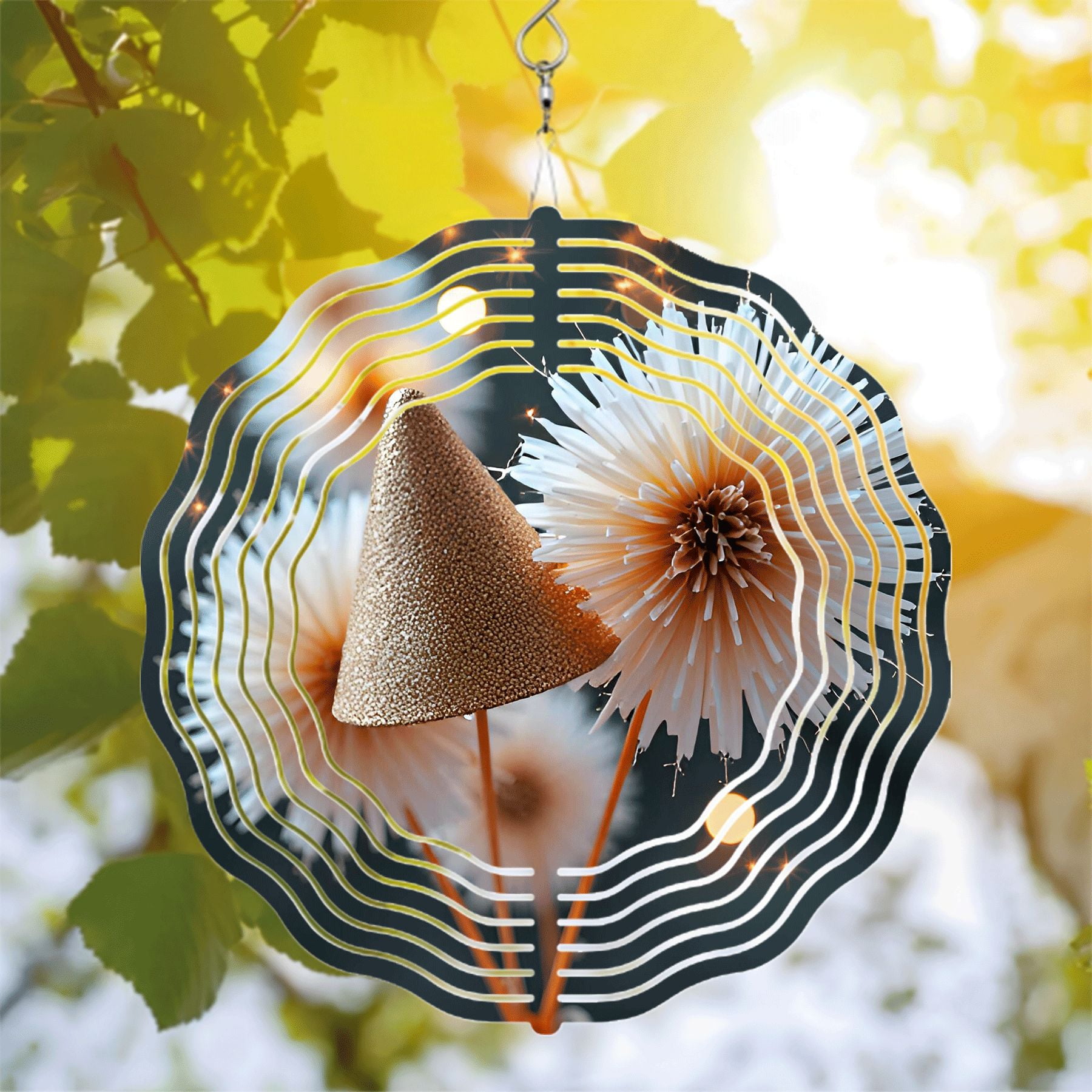 Stunning Metal Hanging Wind Spinners & Chimes - Abstract Concentric ...