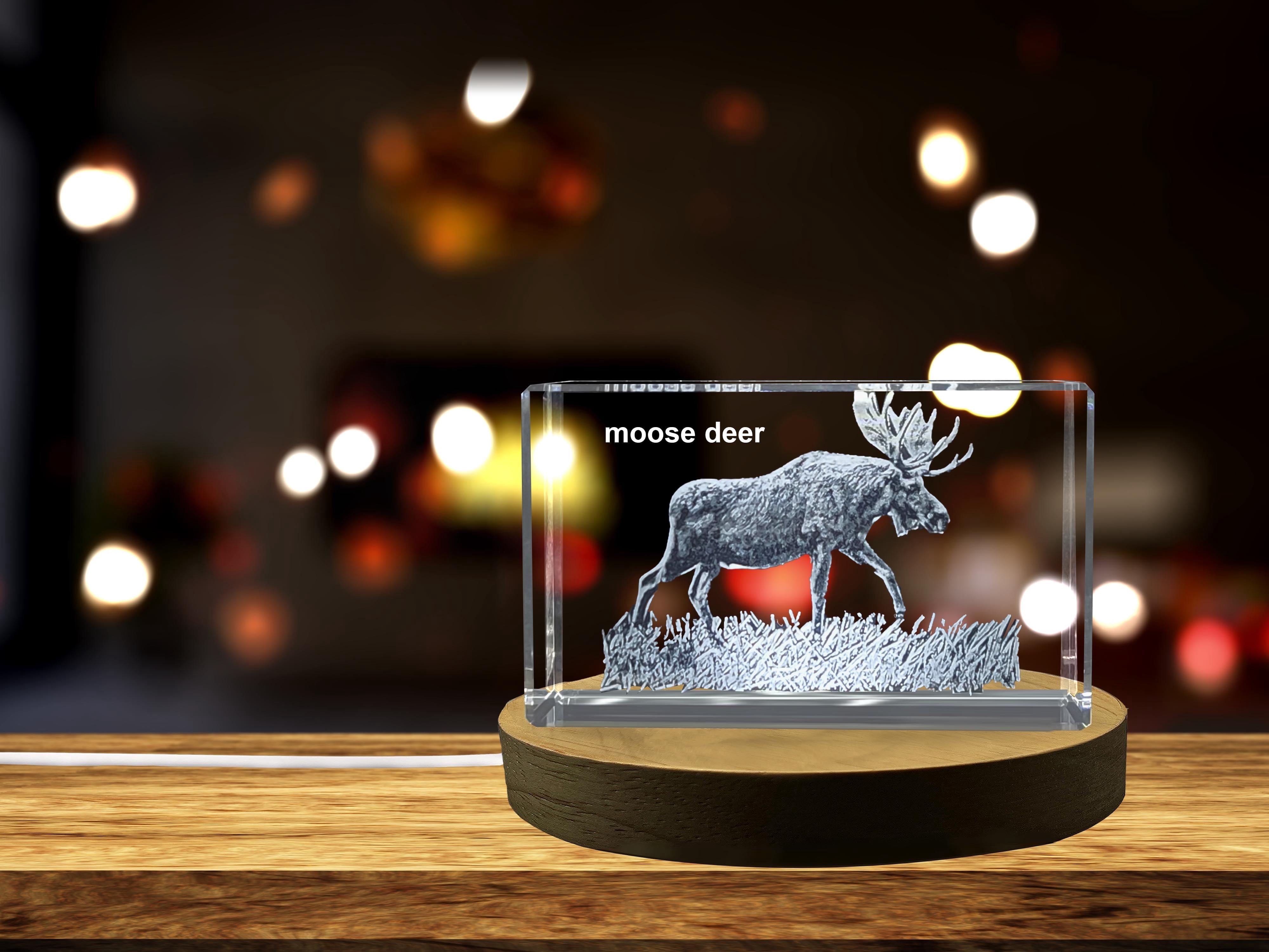 Stunning Moose Deer Engraved on Crystal Collectible | Best Wildlife ...