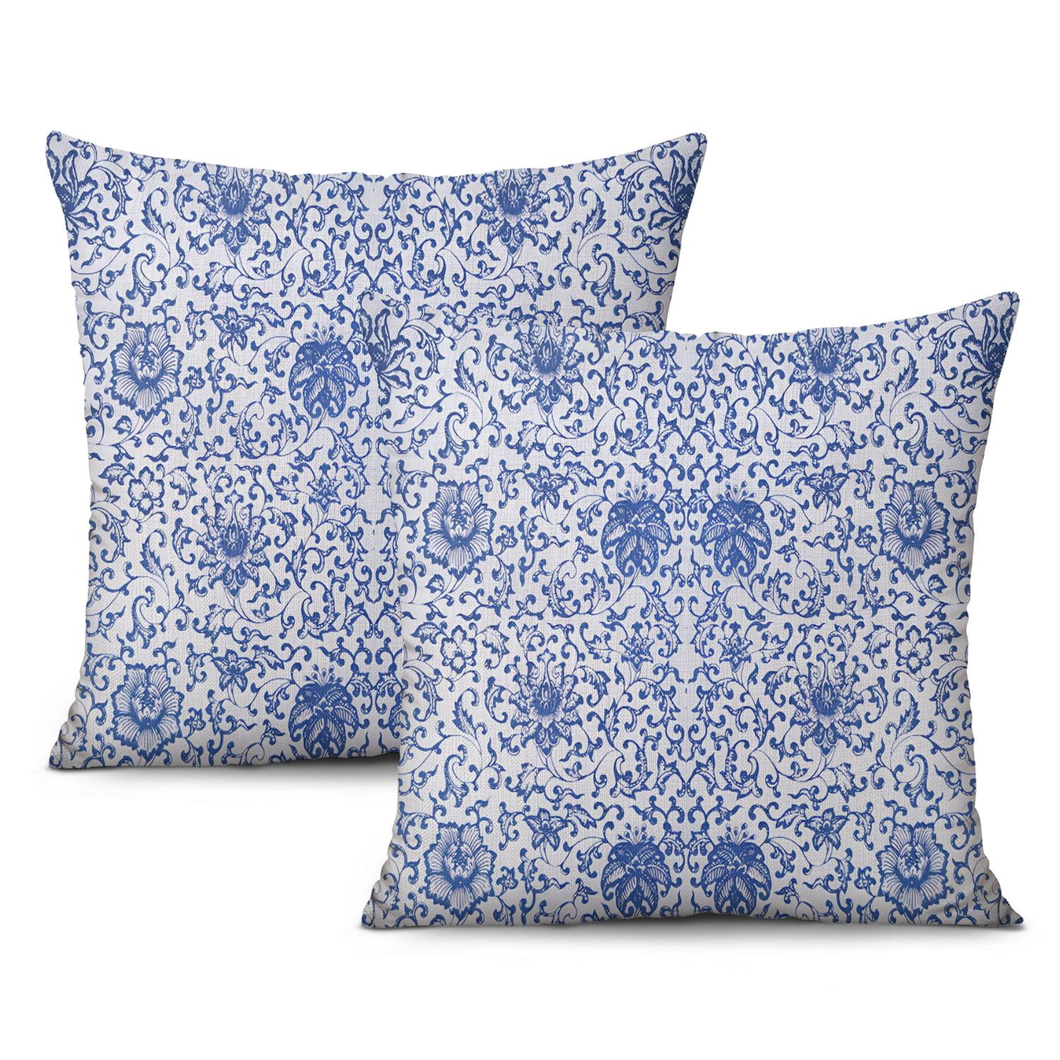 Stunning Navy Blue Grey Ethnic Boho Pillow Covers, 16x16 inch, Set of 2 ...