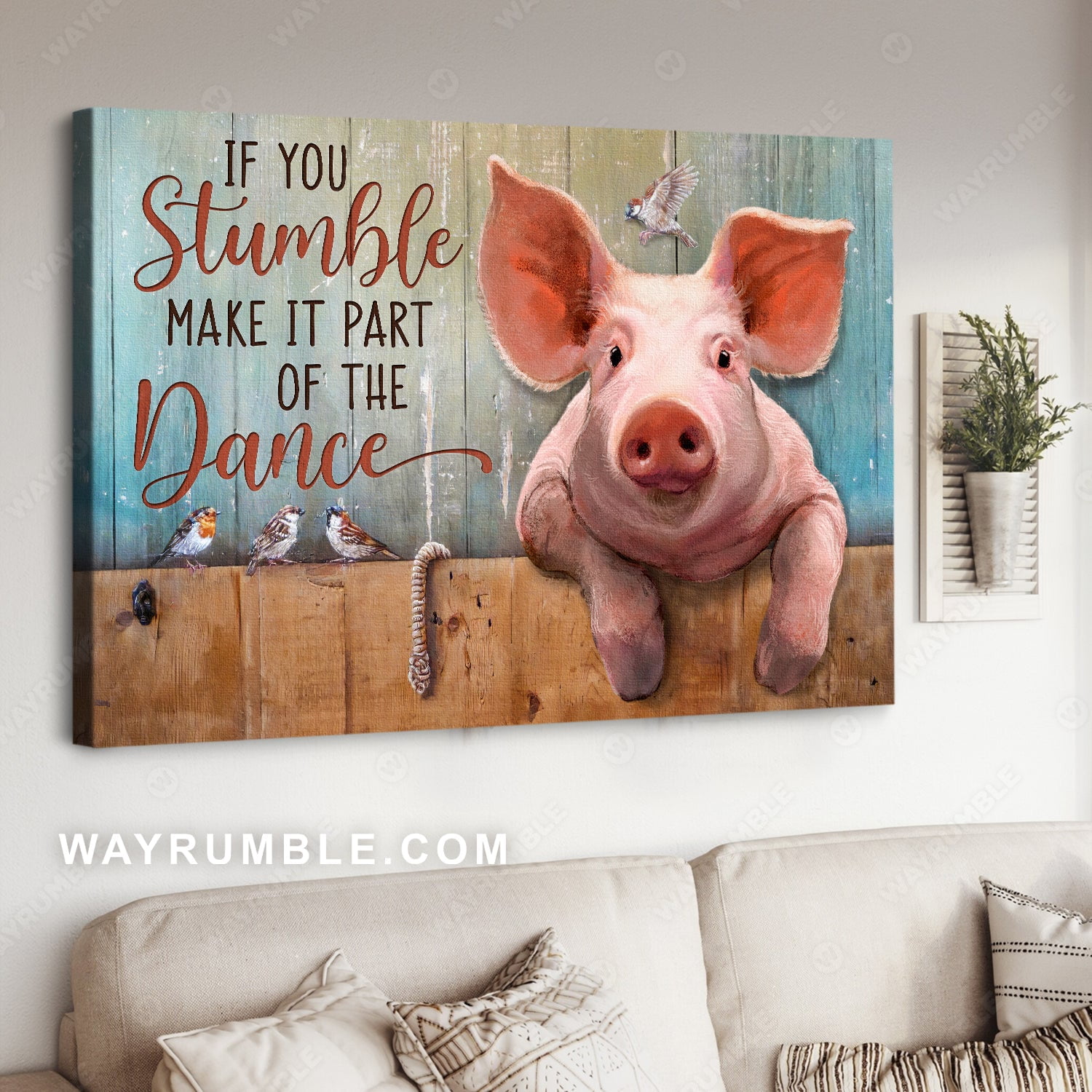 Stunning Pig Painting, Eastern Bluebird, If You Stumble, Make It Part ...