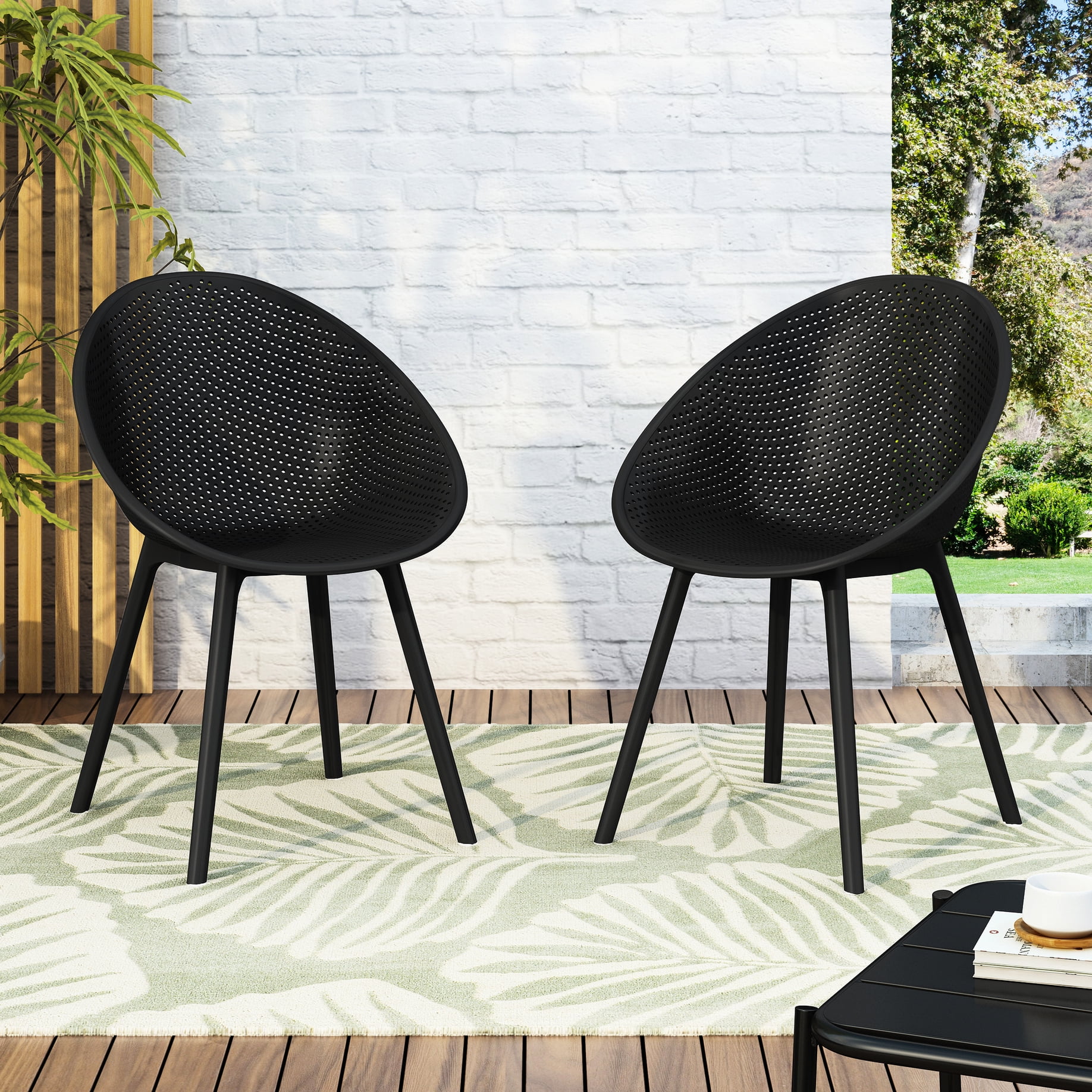 Stunning Plastic Outdoor Dining Chairs (Set of 2) | Weather-Resistant ...