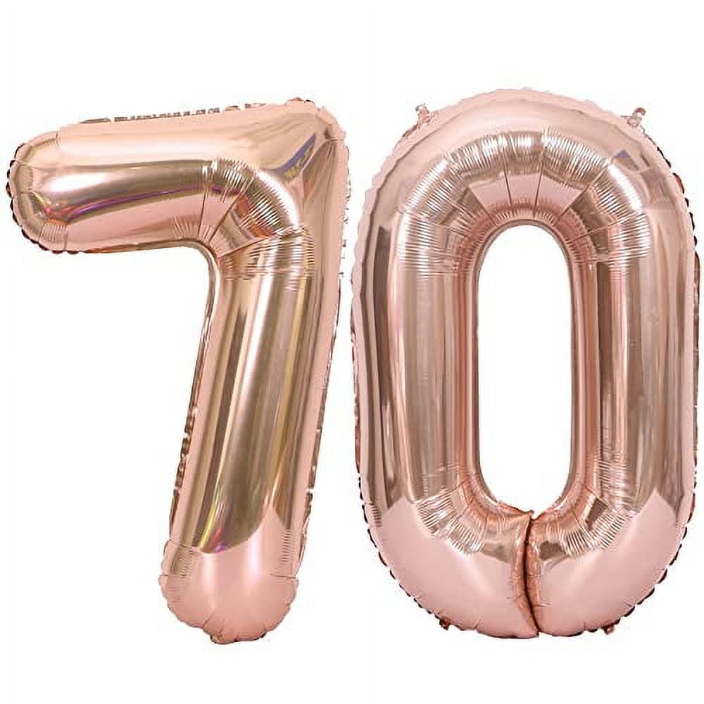 Stunning Rose Gold Number 70 Balloon - Perfect 70th Birthday ...
