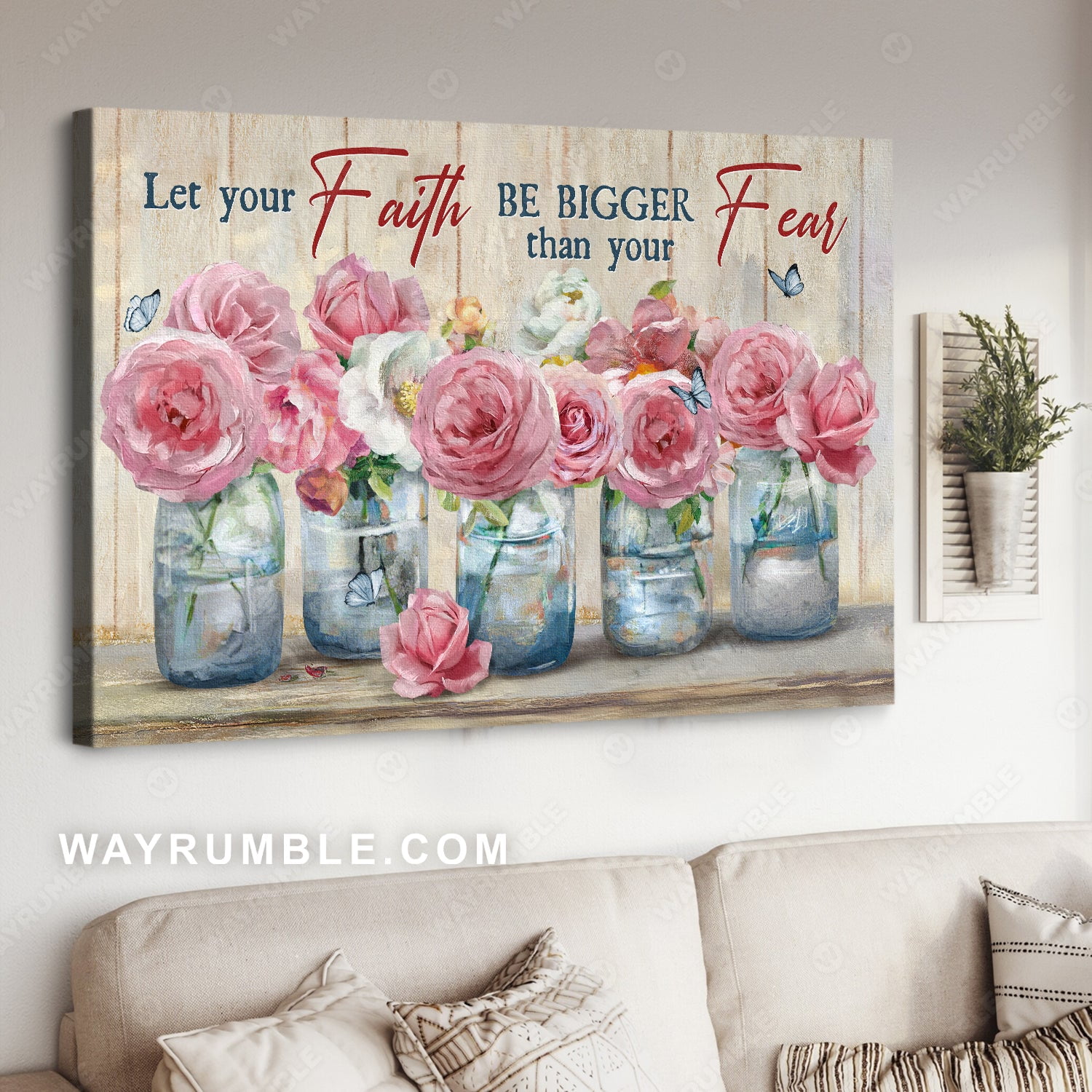 Stunning Rose, Vintage Flower, Butterfly, Let Your Faith Be Bigger Than ...