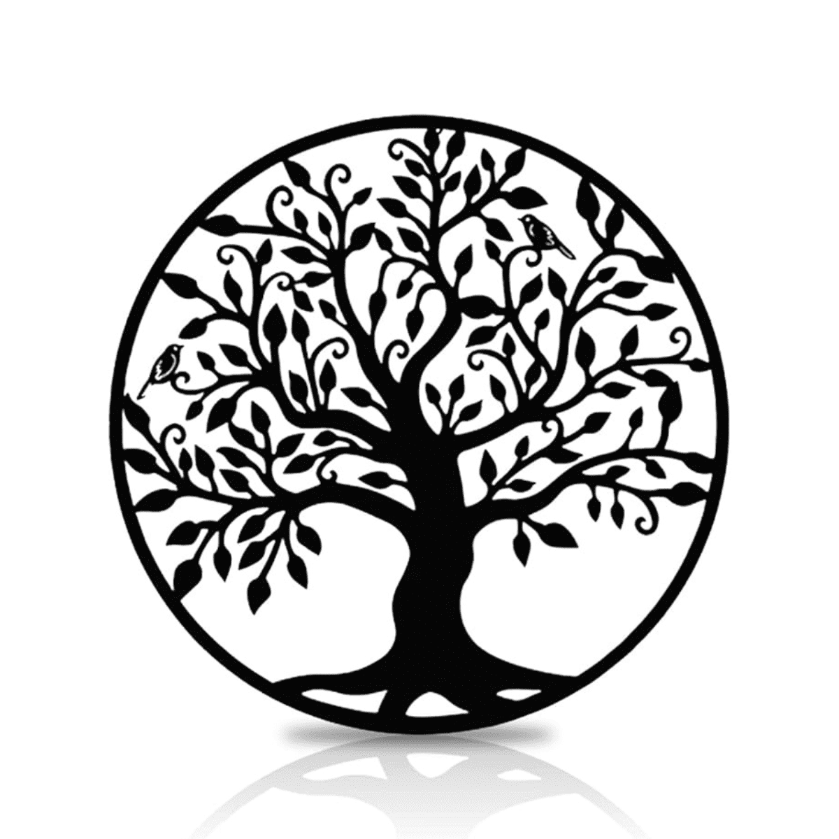 Stunning Round Tree of Life Metal Wall Art, Black Family Tree Decor ...