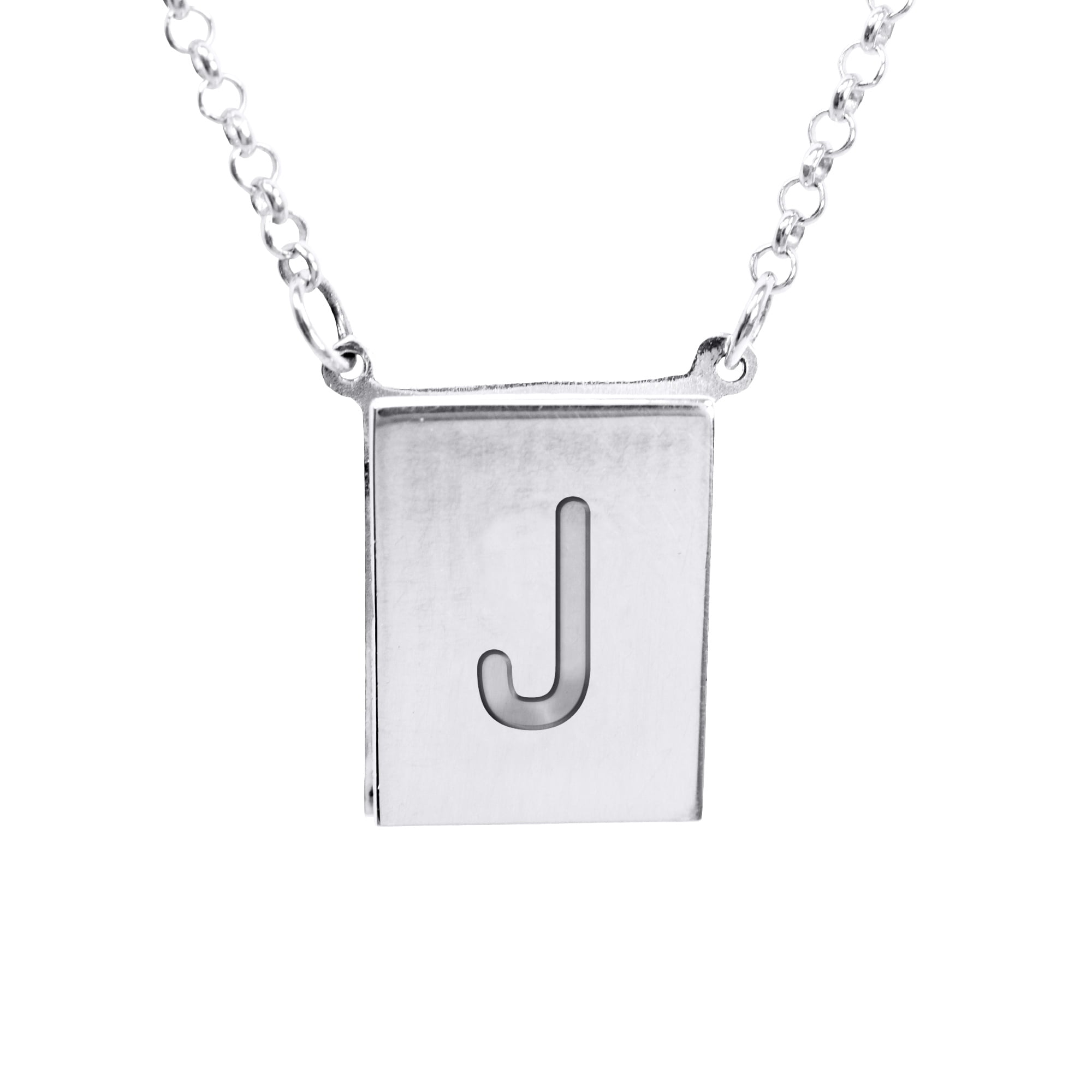 Stunning Sterling Silver Initial J Necklace - Walmart.com